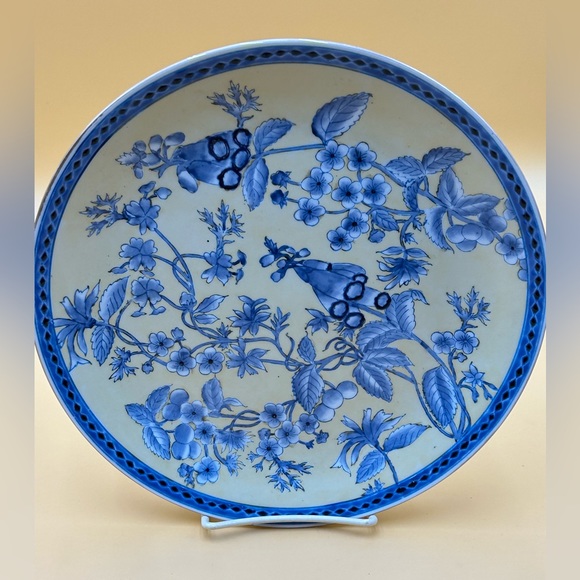 Vintage | Accents | Vintage Asian Decorative Plate Blue And Yellow ...